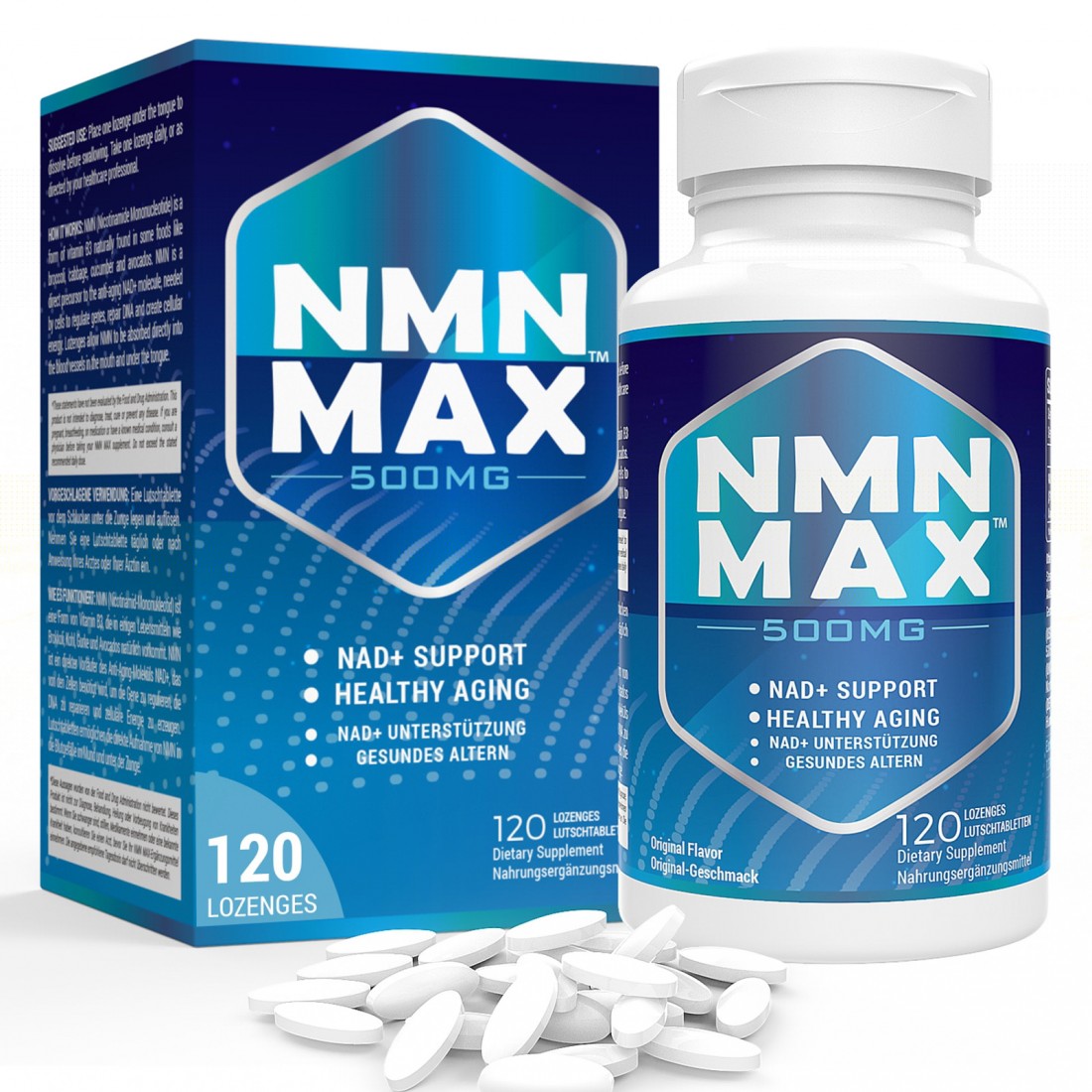 Sublingual NMN 500mg, Fast-Acting Max Absorption NMN Lozenges from NMN ...