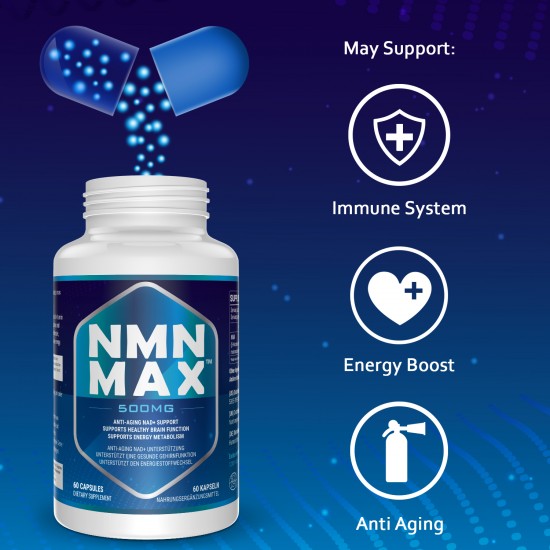 NMN MAX NMN Capsules with Maximum Strength- 500mg- High Absorption ...